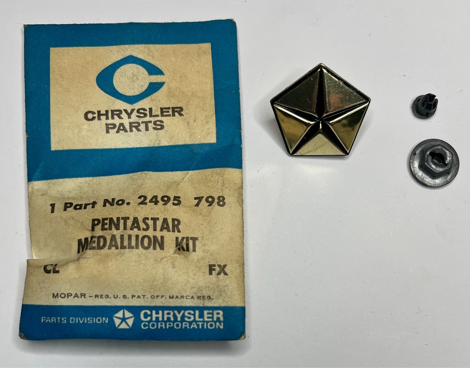 New Old Stock Pentastar Medallion Kit for 1963-1966 Models Mopar #2495 ...